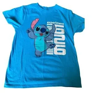 Disney | Shirts & Tops | Disney Stitch Graphic Tee Experiment 626 Blue ...